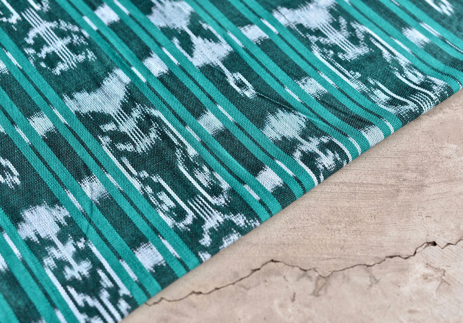 Green Ikat Fabric 131 Ethnic Fabric From Guatemala | Etsy