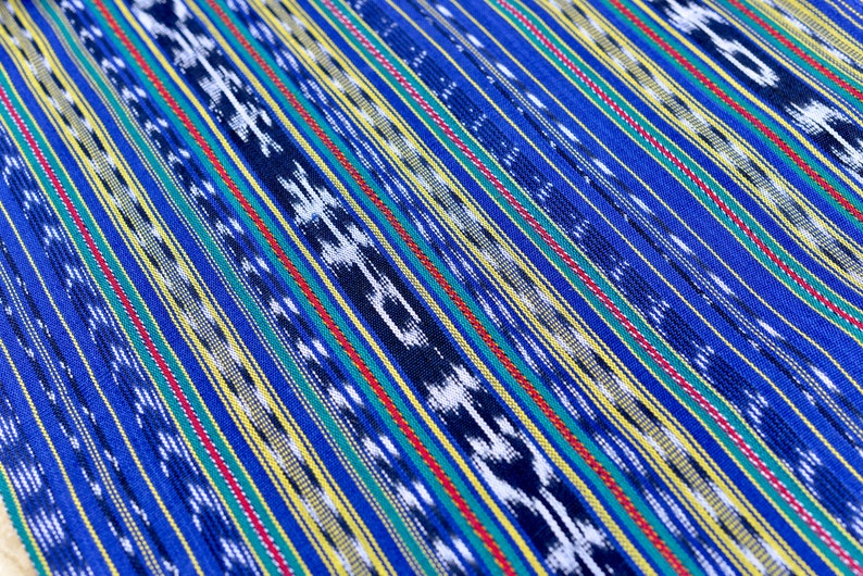 NEW Blue Ikat Handmade Fabric 160 from Guatemala 100% | Etsy