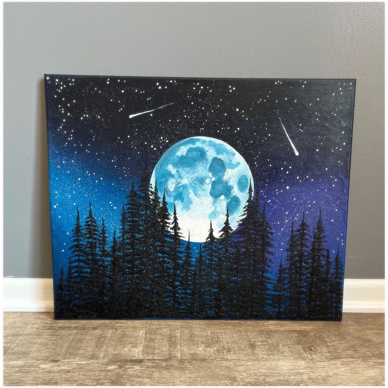 Blue Moon Painting - Etsy