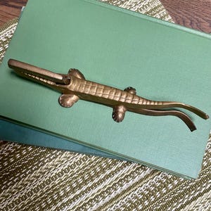 Mid-century Modern Brass Crocodile Nutcracker, Vintage Crocodile ...