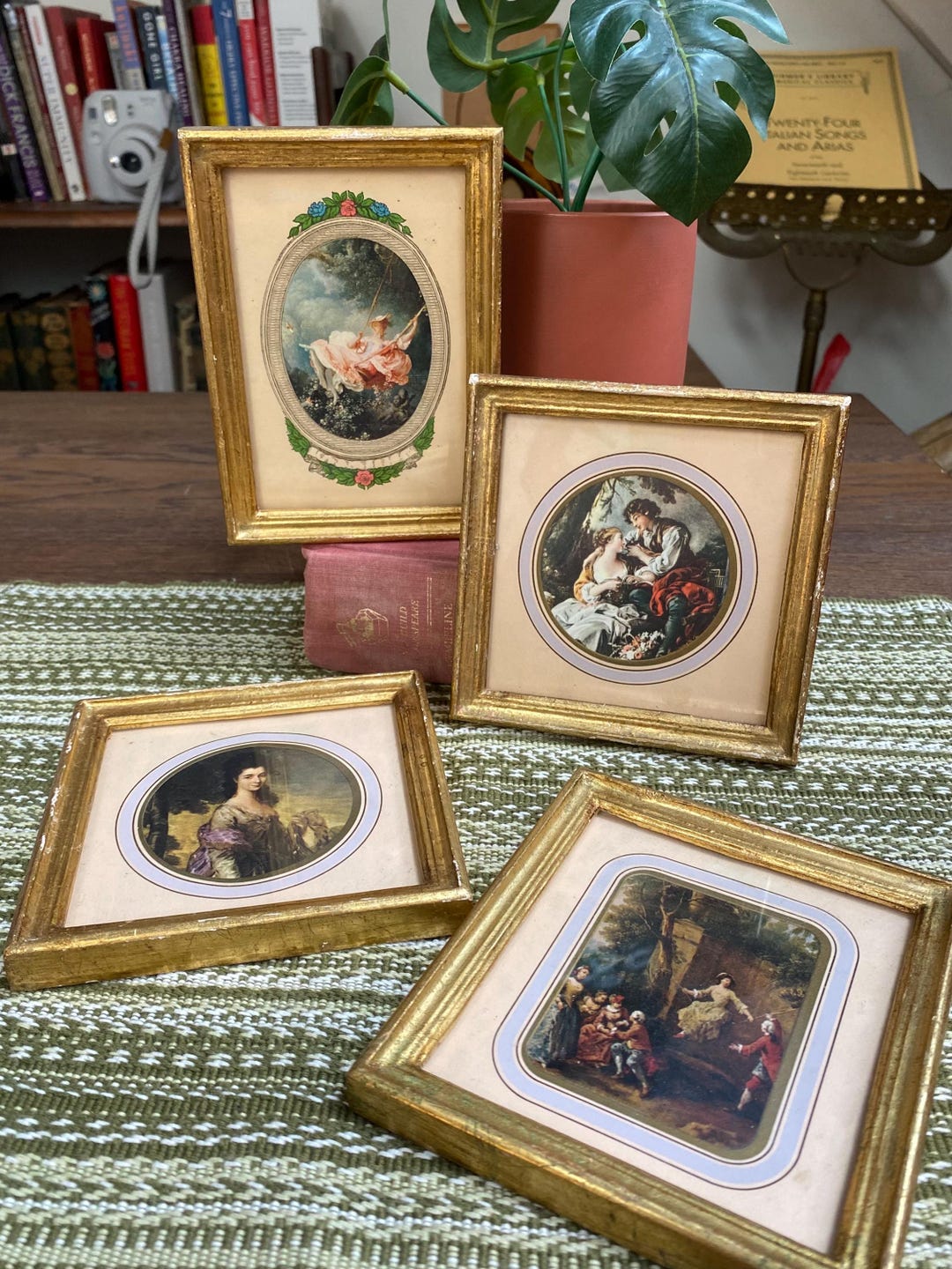 Vintage Gold Framed Italian Florentine Victorian Lithographs, Academia ...