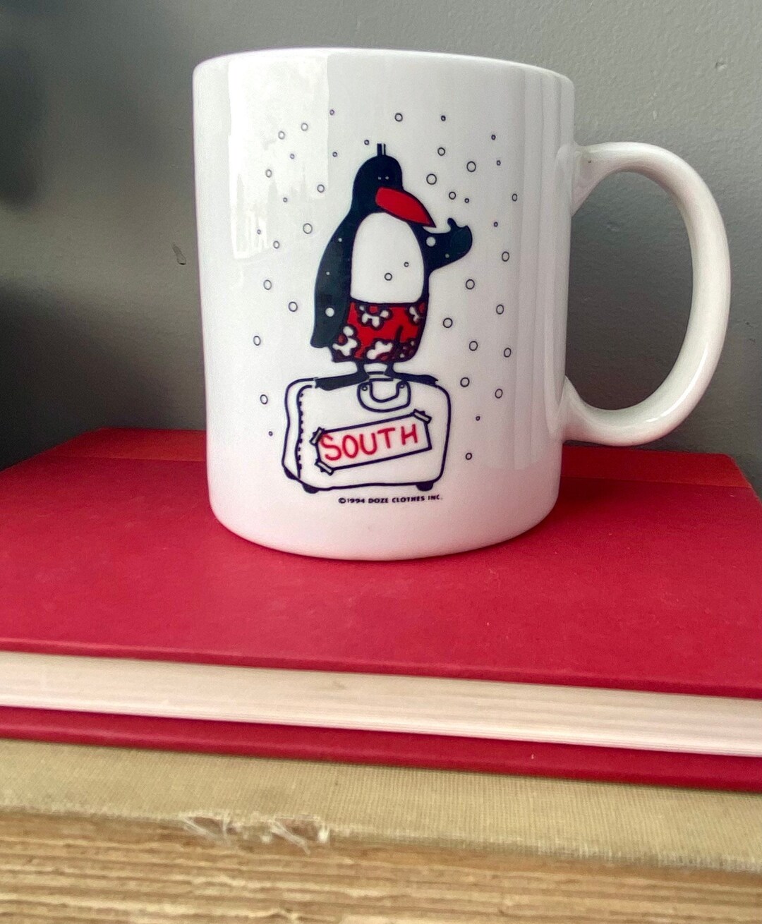 Vintage Penguin Coffee Mug, 1994 Doze Clothes “south” Hitch Hiking ...