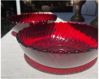 Red Depression Glass - Etsy