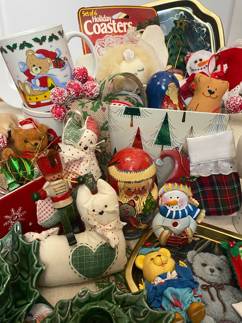 Vintage Christmas Decor Mystery Box, Ornaments, Stocking Stuffers - Etsy