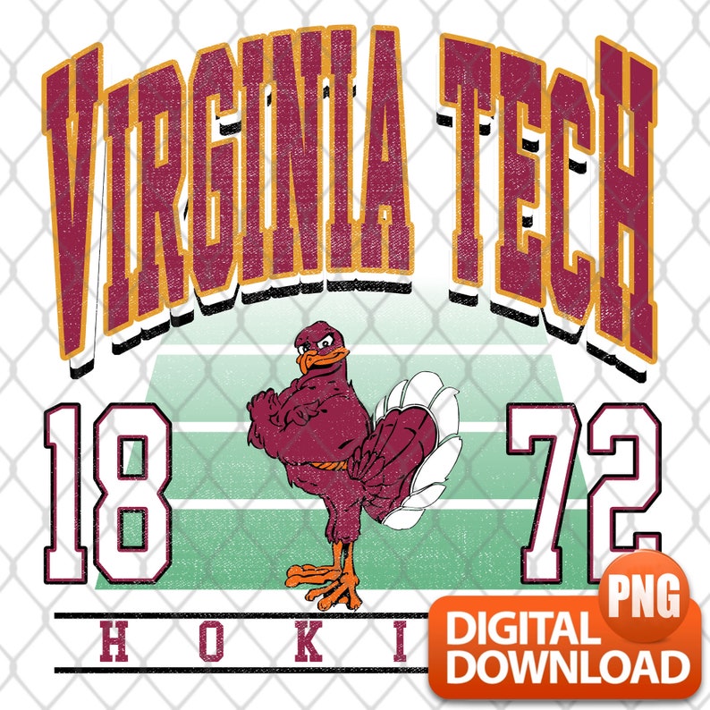 Virginia Tech Png, Virginia Tech Fan Crewneck Sweatshirt, Vintage Style ...