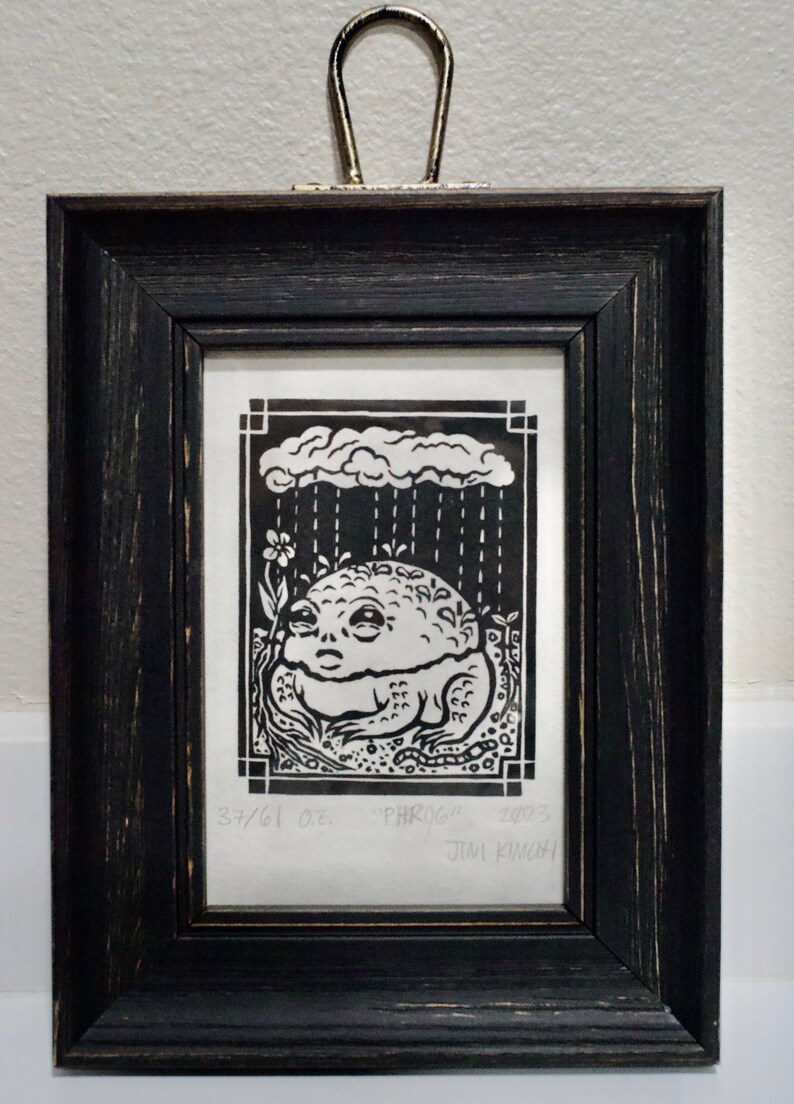 Phrog | Linocut Print | Linocut Print Frog | Desert Rain Frog | Desert ...