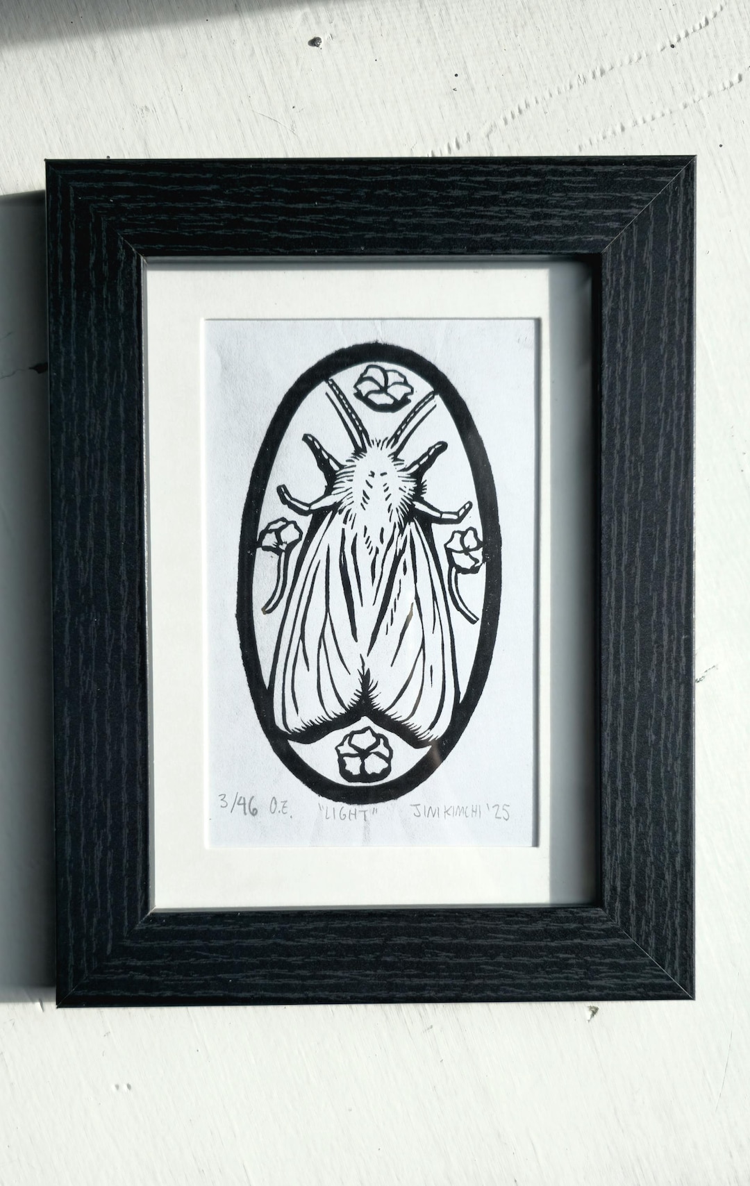 Light | Moth Linocut Print | White Moth | Moth Art | Witchy Art | Cute ...