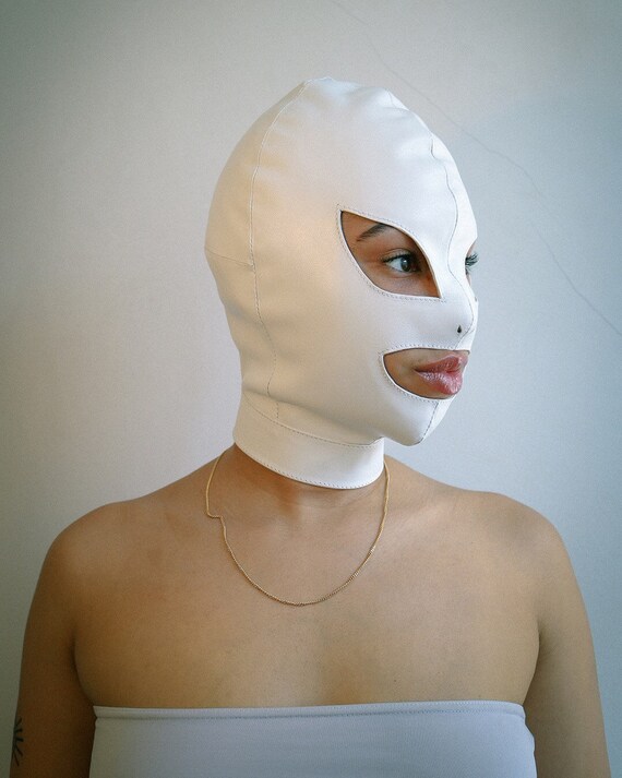 Luxury Handmade Leather Hood Gimp Mask. White Leather - Etsy India