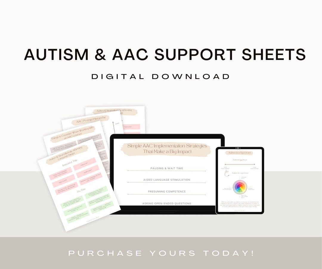 AAC & Autism Communication Partner Resource Bundle - Etsy