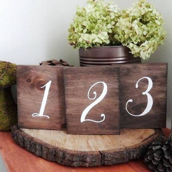 Wooden Table Number - Etsy