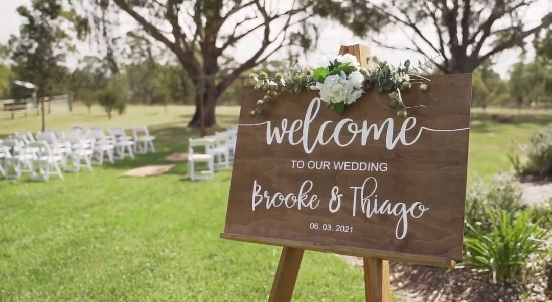 PERSONALIZED WOOD WEDDING Sign Custom Name Getting Married - Etsy Australia
