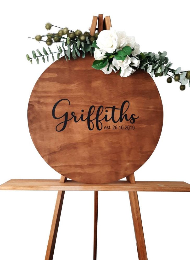 ROUND WELCOME WOOD Wedding Sign Circle Timber Wedding Board - Etsy