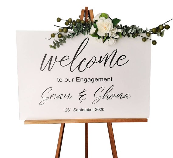 ENGAGEMENT WELCOME SIGN Engagement Party Engagement Party | Etsy