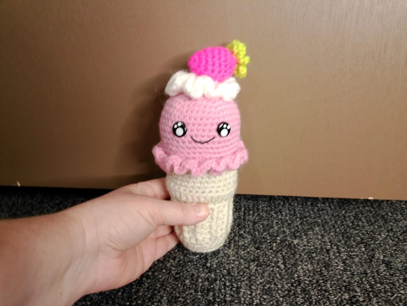 Crochet Ice Cream Plush – Handmade Ice Cream Cone Amigurumi – Cute ...