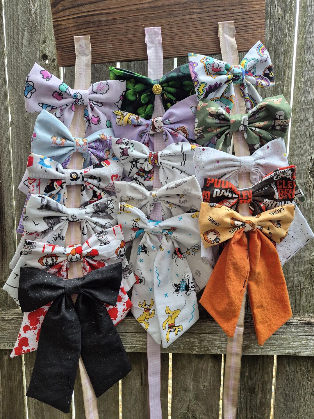 Handmade Character Hair Bows | Choose Your Style | French Barrette Clip ...