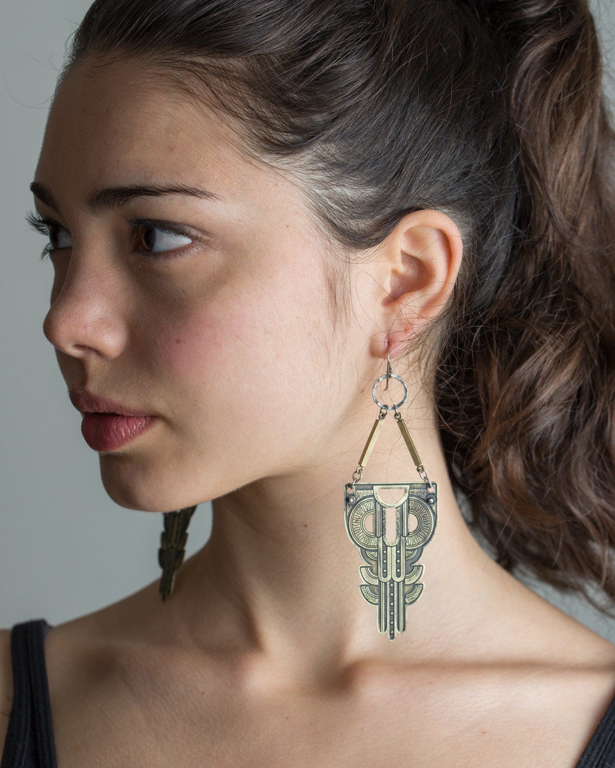 Extra Large Brass Manhattan Statement Earrings - Etsy