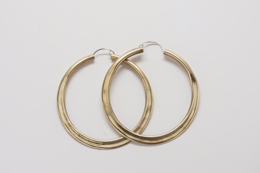 Large Brass Hoops - Etsy