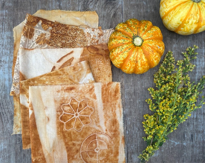 Rust Dyed Cotton Swatches 'fender' Natural Rust Printed Fabric for ...
