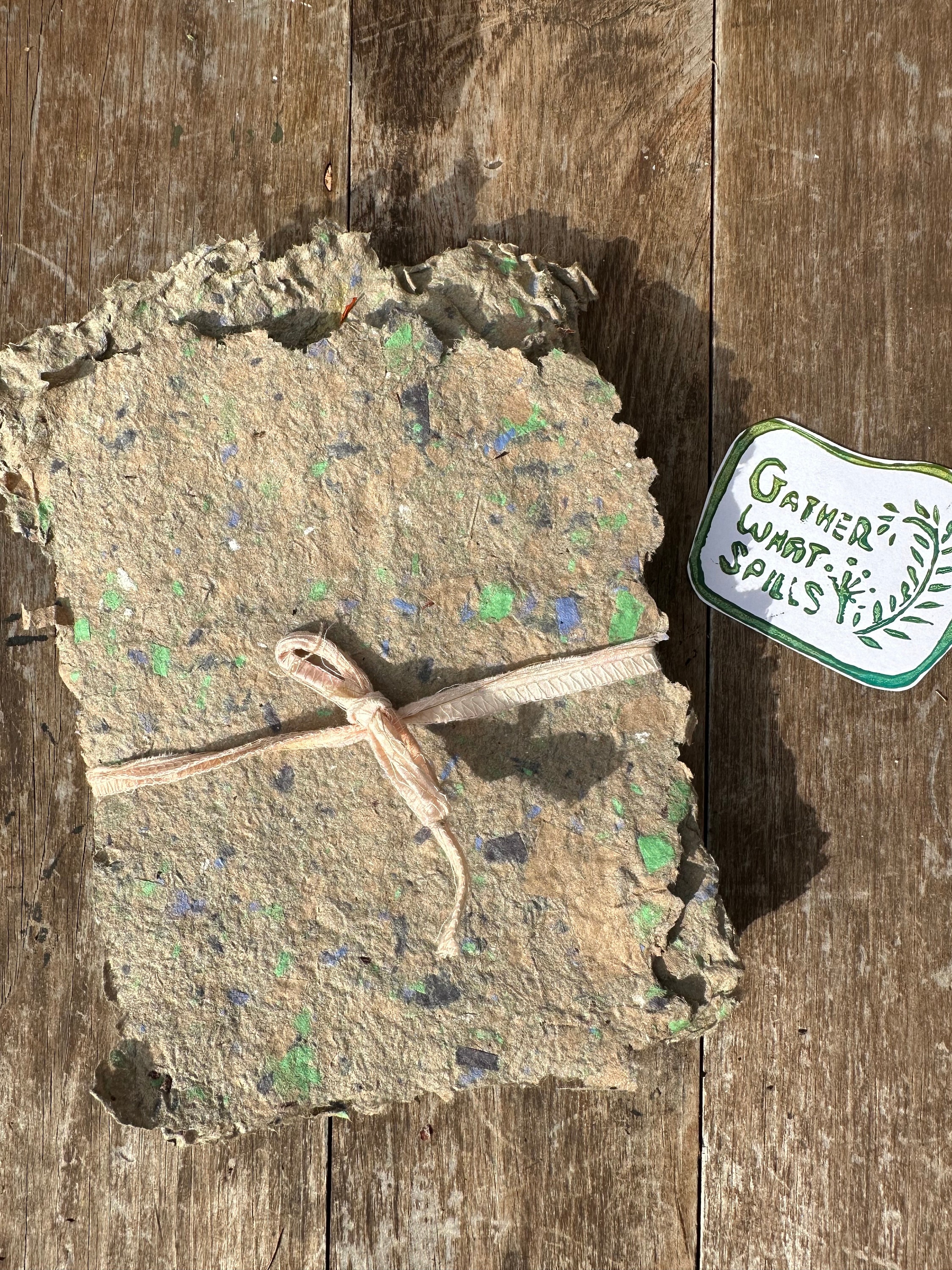 Handmade Paper Bundle - Recycled Packing Paper, Blue, Green Art Paper ...