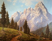 Items similar to Antique landscape oil painting by Austrian artist ...