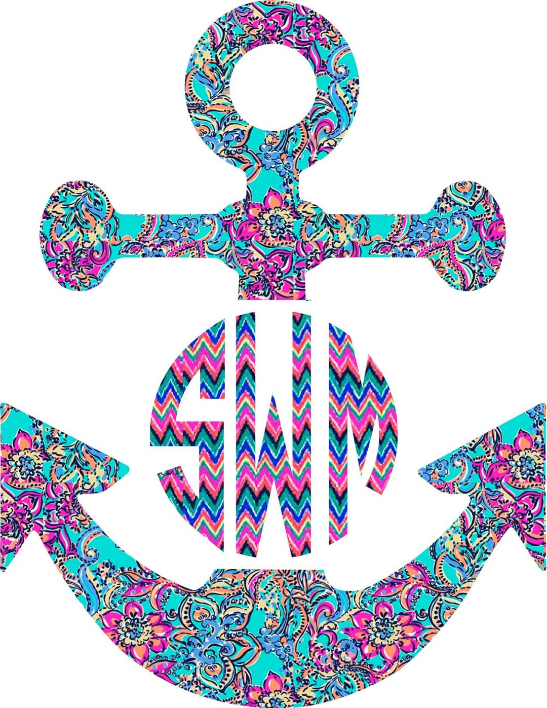 Monogram Decal, Anchor Monogram iPhone Decal - Etsy