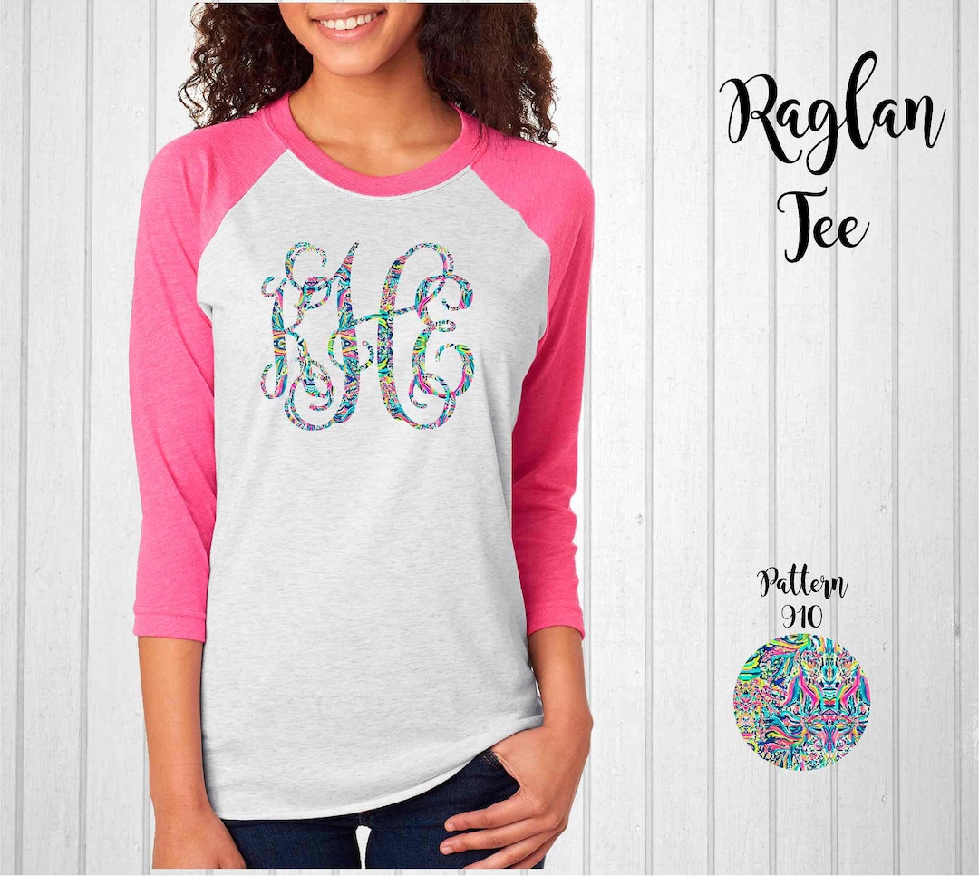 Monogram Shirt/monogram Raglan Tee/ Custom Raglan/monogram T-shirt ...