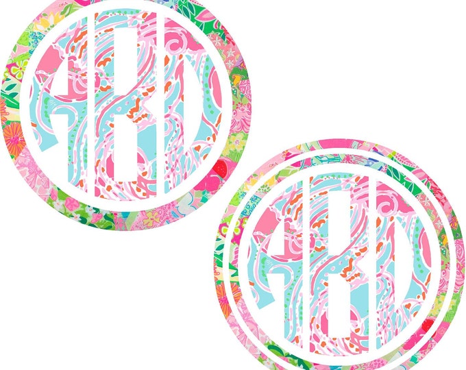 Monogram Decal Monogram Car Decal Printed Monogram Decal - Etsy
