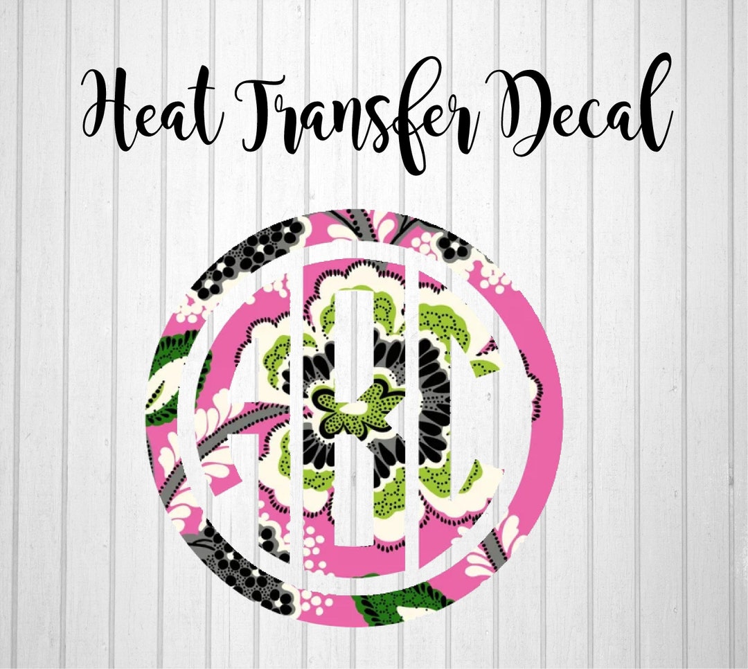 Heat Transfer/heat Transfer Decal/heat Transfer/circle Monogram Heat ...