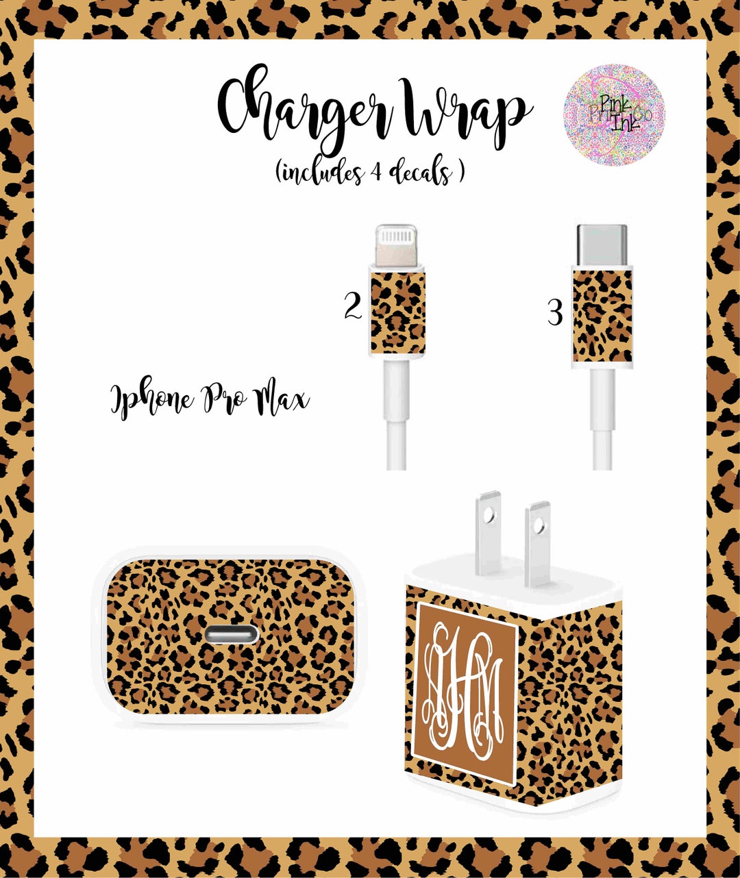 Iphone Pro Max Charger Monogram Decal Charger Monogram - Etsy
