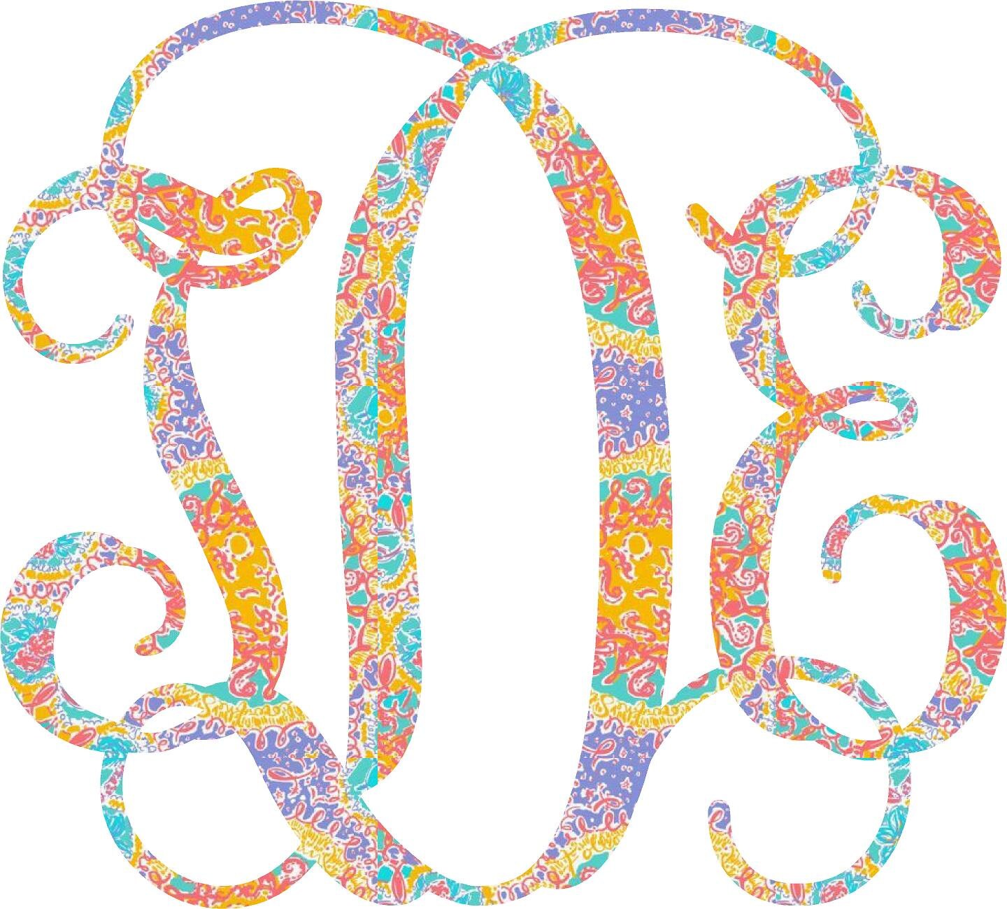 Monogram Sticker Monogram Decal for Car Monogram Sticker - Etsy