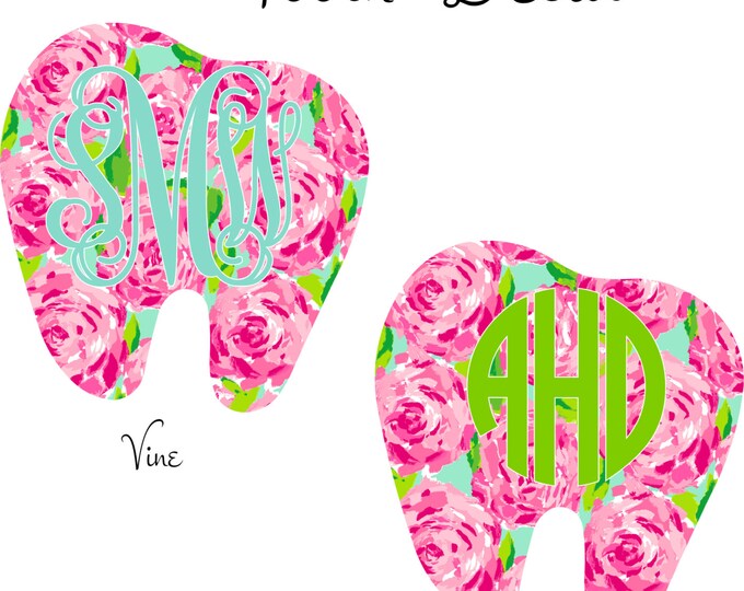 Monogram Decal Car Monogram Tooth Monogram Car Decal - Etsy