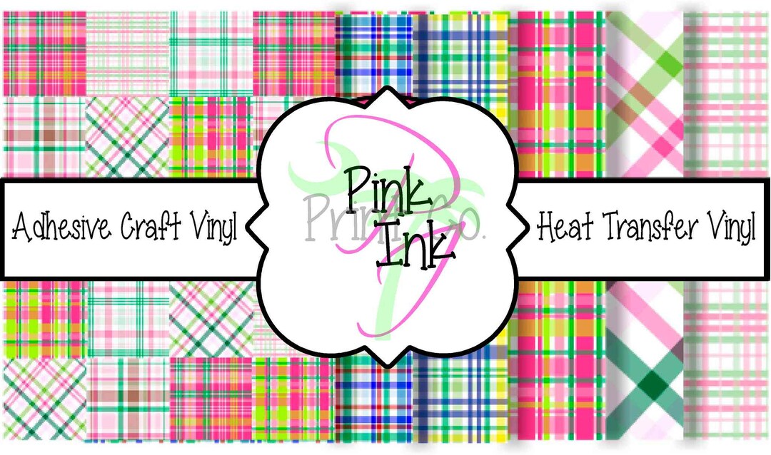 Beautiful Patterned Craft Vinyl and Heat Transfer Vinyl in Plaid ...
