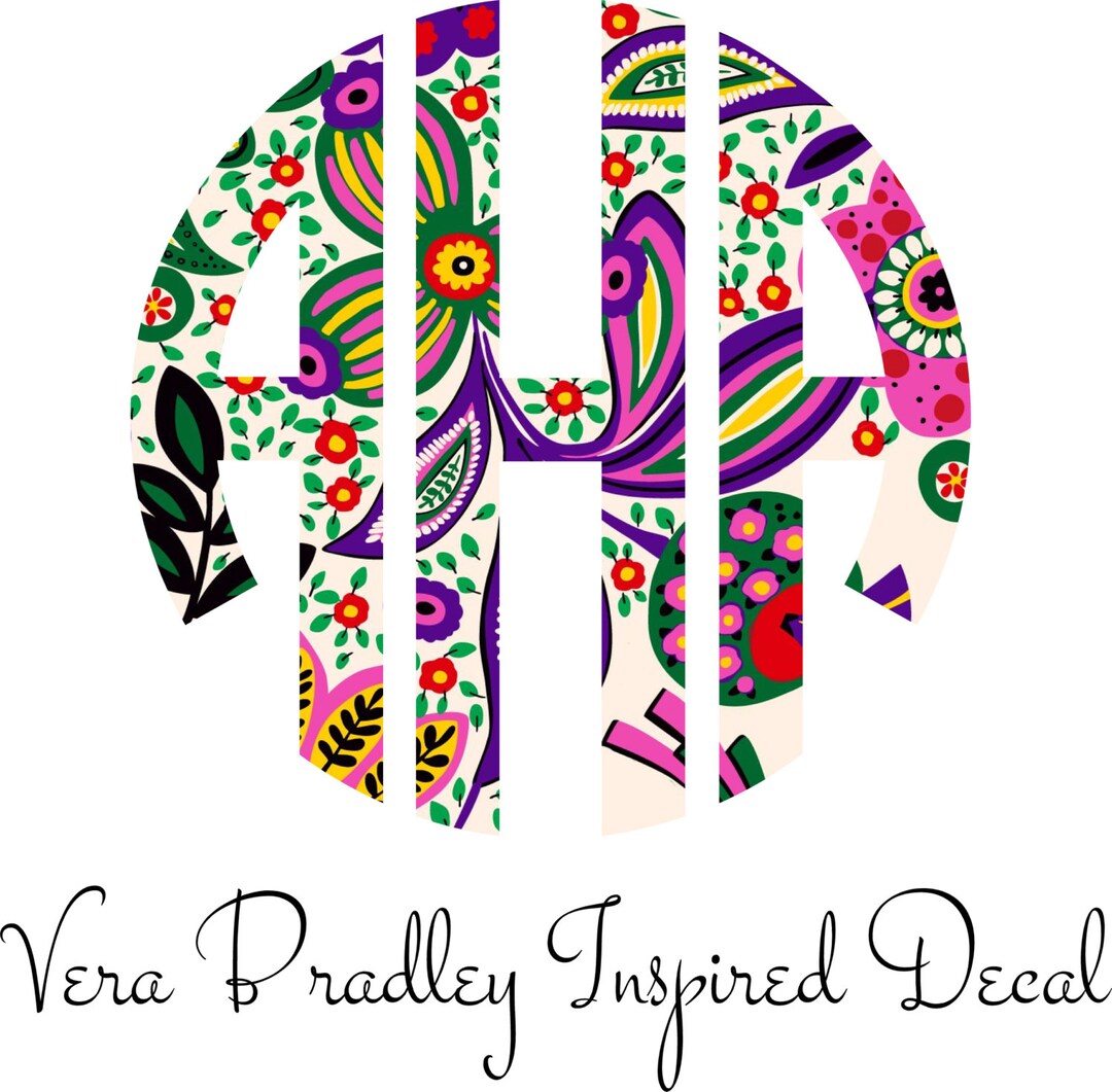 Monogram Decal, Car Monogram, Circle Monogram Decal - Etsy