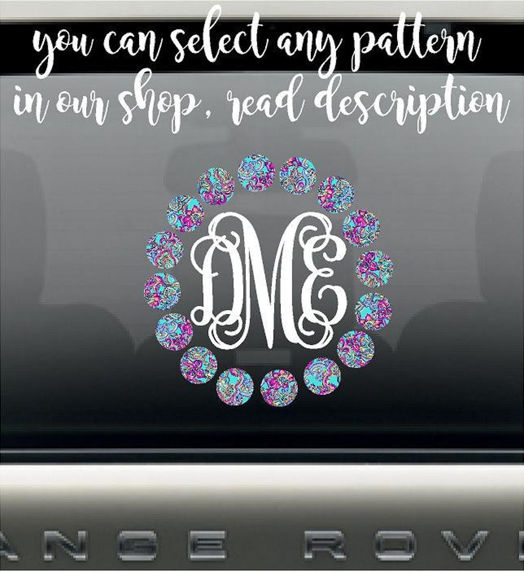 Monogram Car Decal Monogram Decal Car Decal Car Monogram Decal Car ...