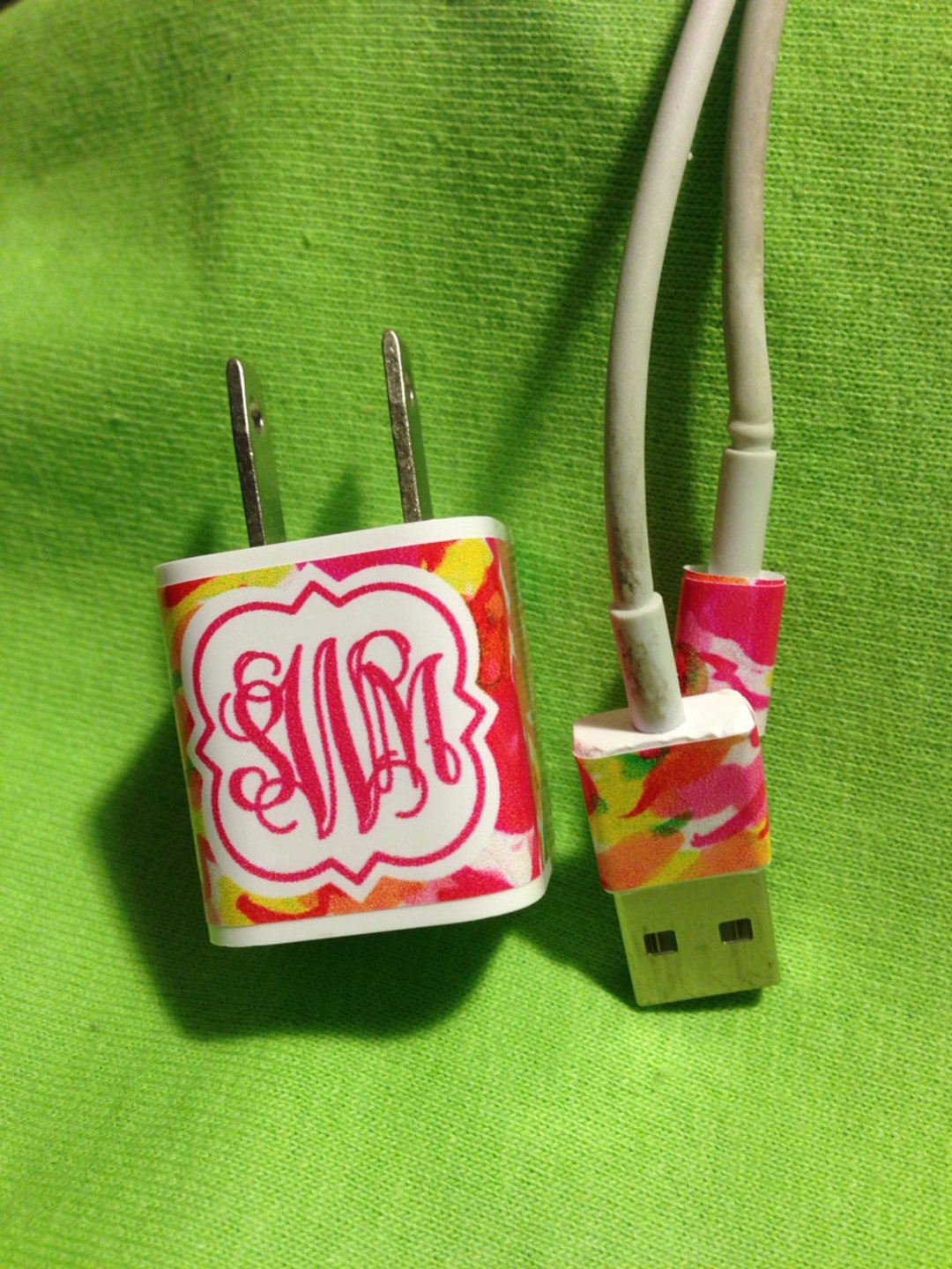 Christmas Gift/personalized Gift/iphone Charger Monogram Decal/charger ...