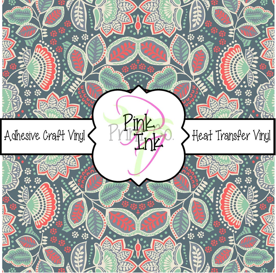 Beautiful Floral Patterned Craft Vinyl and Heat Transfer Vinyl - Etsy