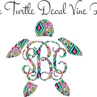 Turtle Monogram - Etsy