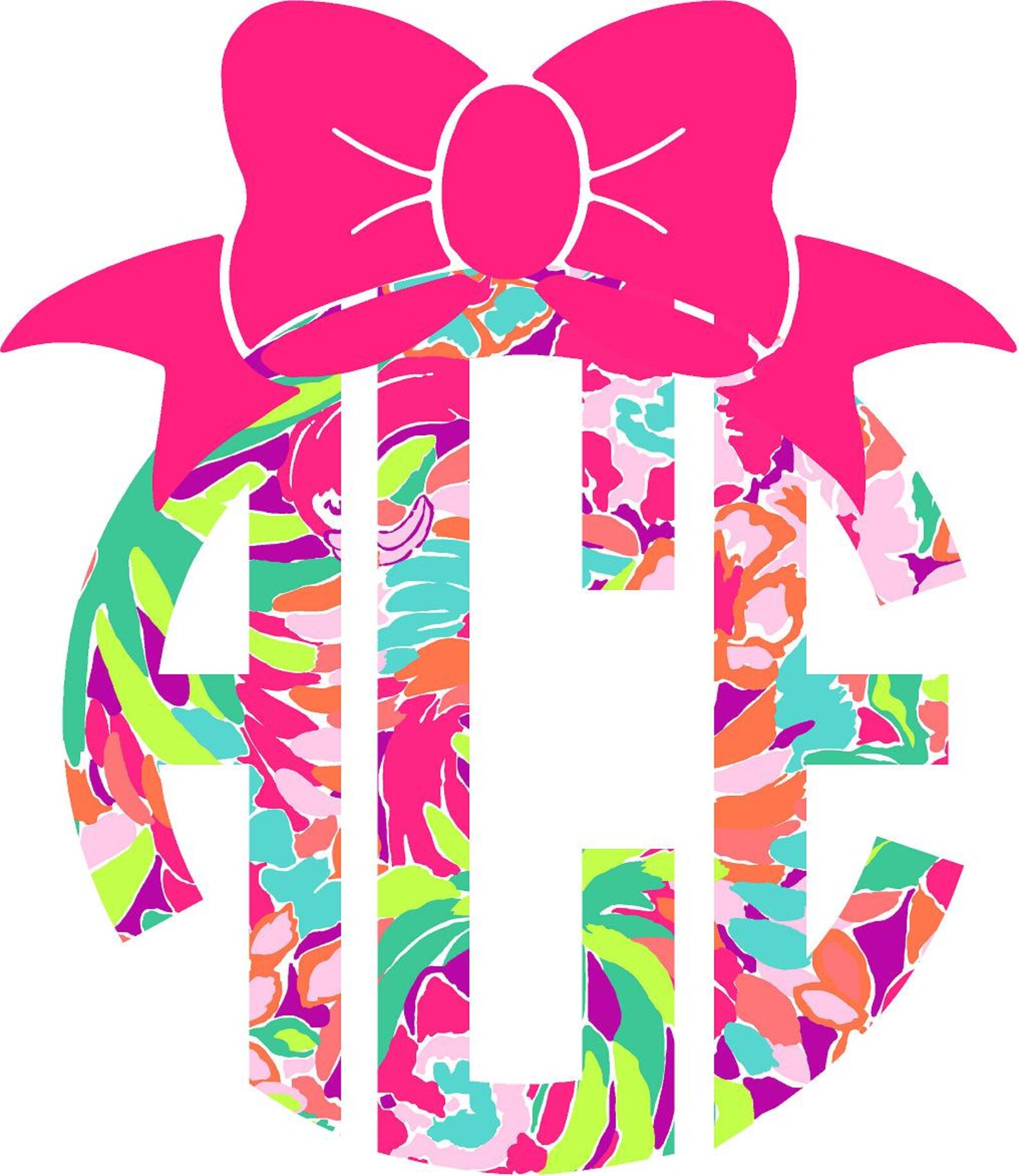 Monogram Decal Vinyl Monogram Vinyl Decal Car Monogram - Etsy