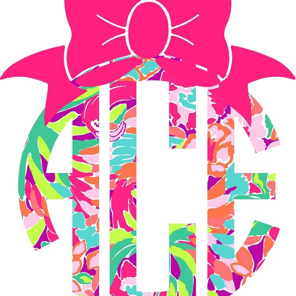 Bow Circle Monogram - Etsy