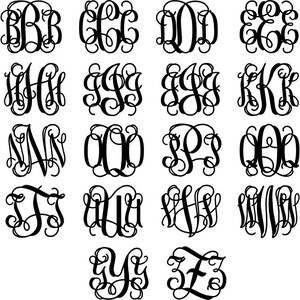 Monogram Wall Decal 23 Tall X 23 Wide - Etsy