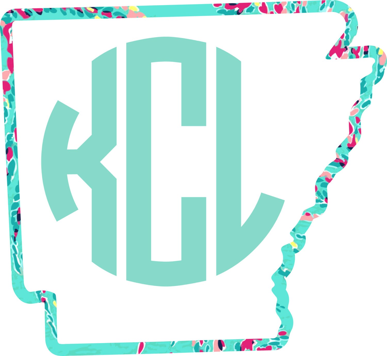 State Outline Monogram Iron on Decal - Etsy