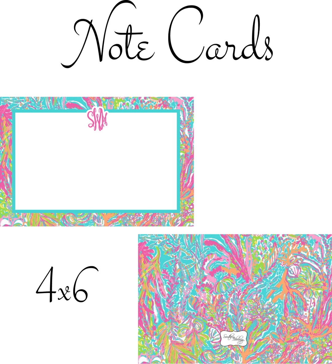 Monogram Note Card Pdf/personalized Note Cards/monogrammed Note Cards ...