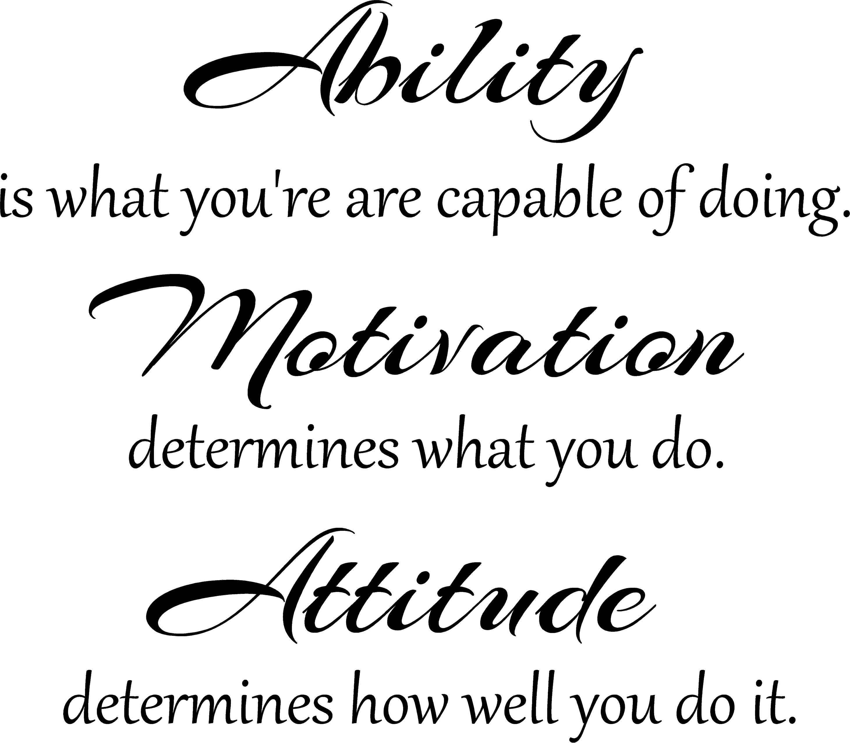 Ability Motivation Attitude Wall Quote - Etsy