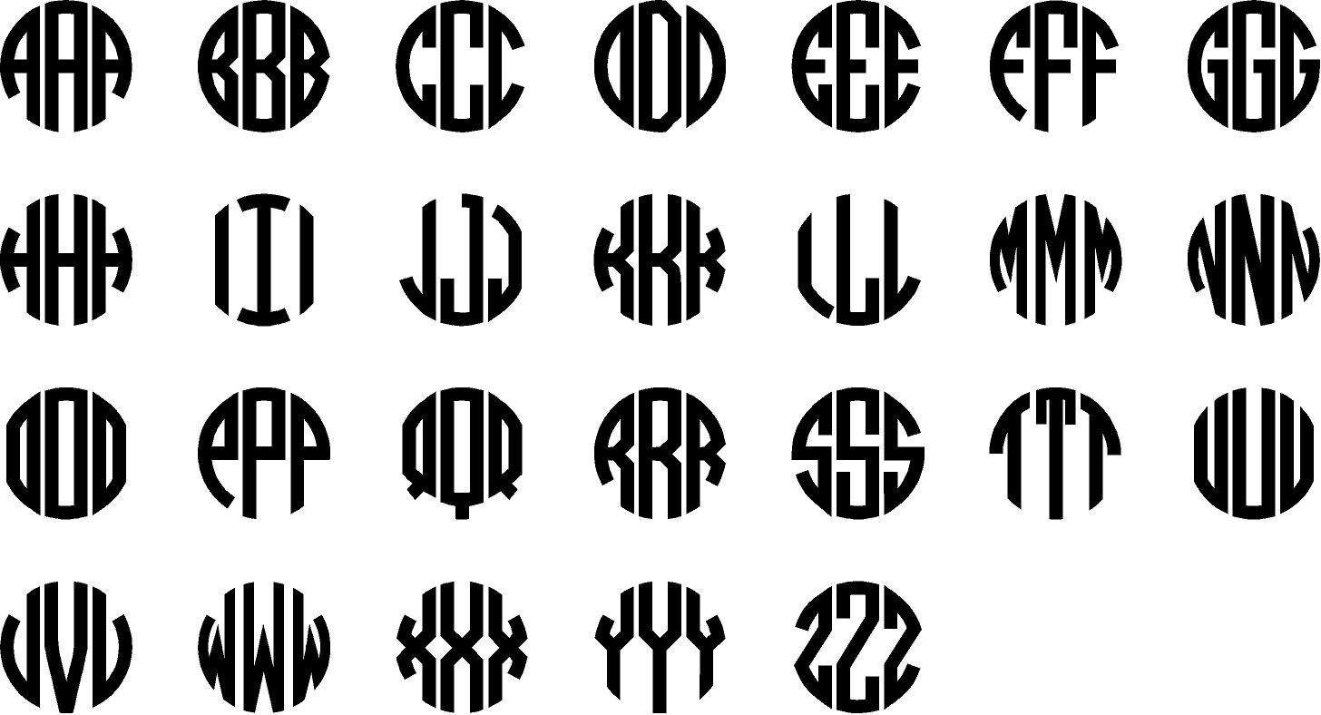 Monogram Decal Car Monogram Circle Monogram Decal | Etsy