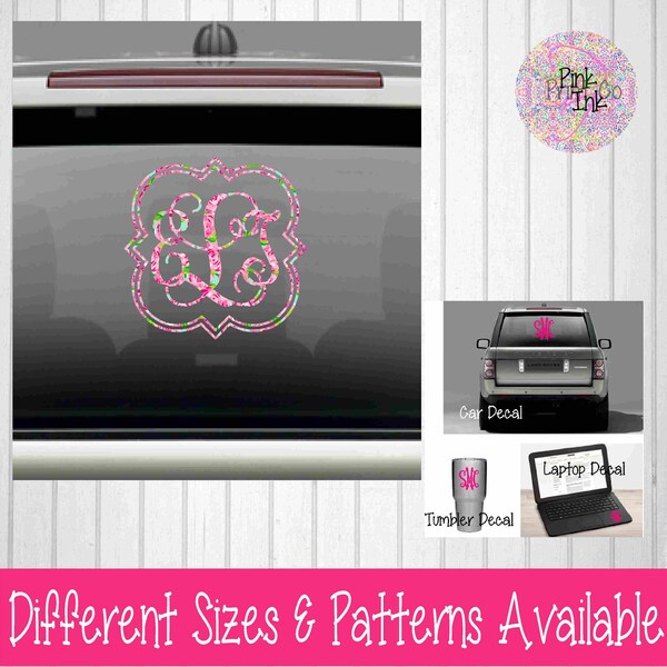 Monogram Car Decal - Etsy