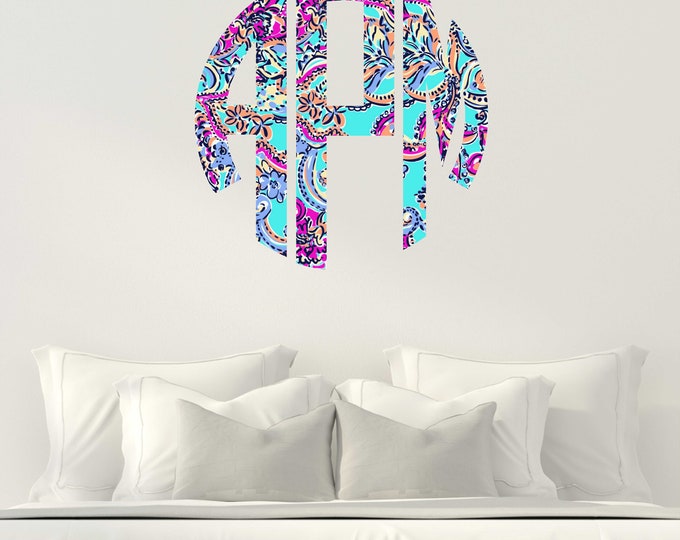 Monogram Wall Decal/monogram Wall Decal/vinyl Wall - Etsy
