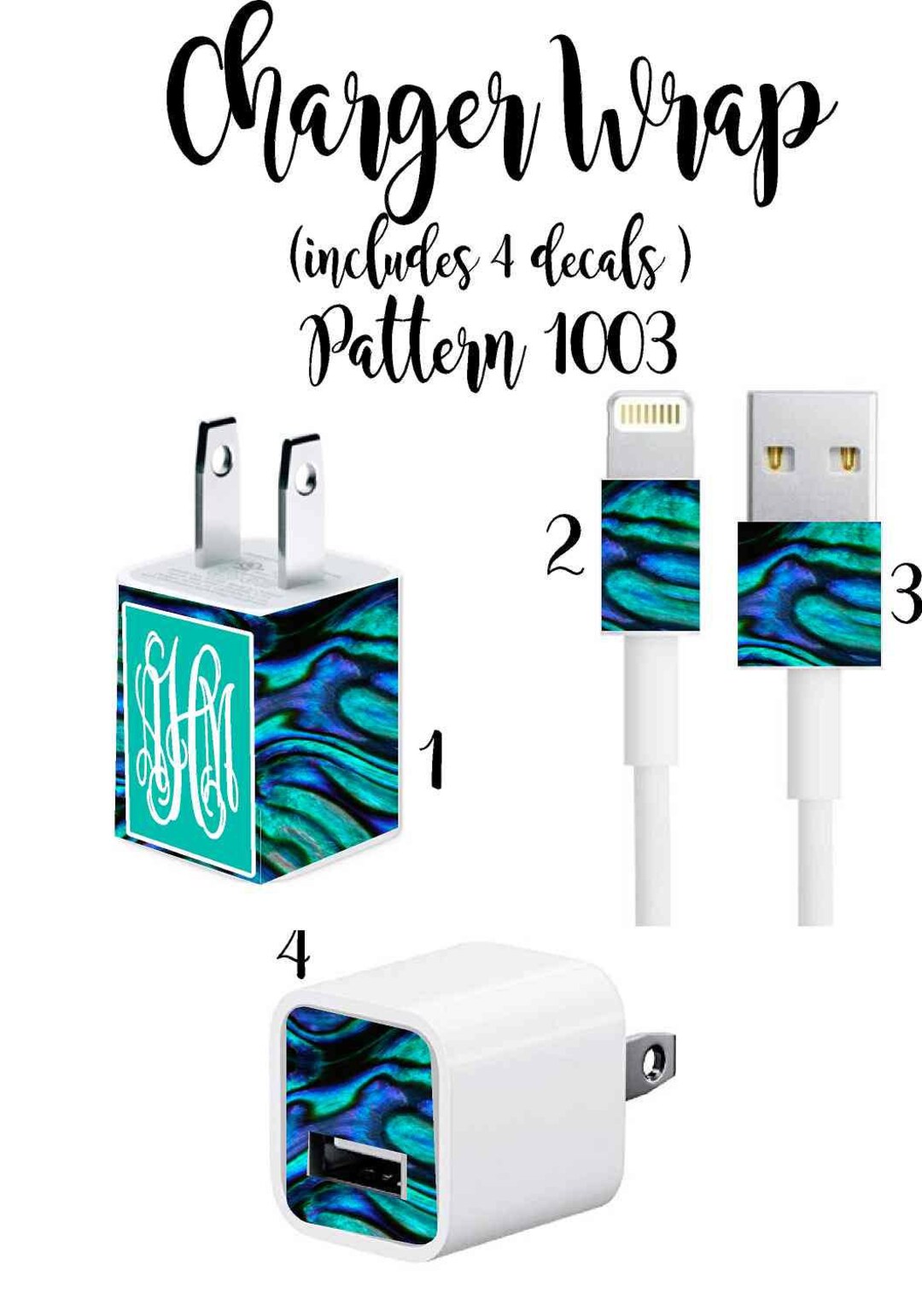 IPhone Charger Monogram iPhone Pro Max Charger Decal - Etsy