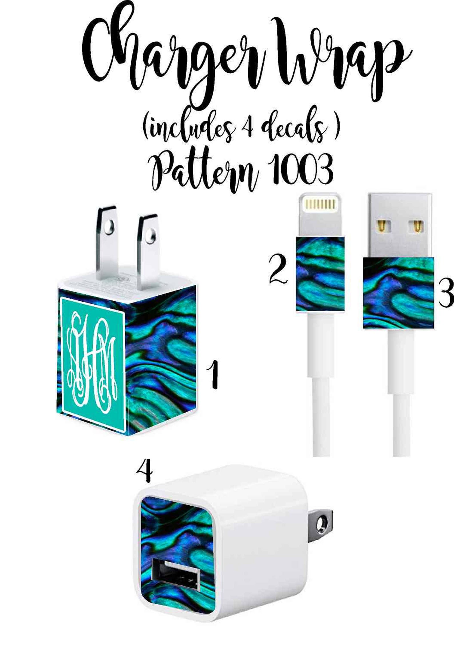 Iphone Charger Monogram Iphone Pro Max Charger Decal - Etsy