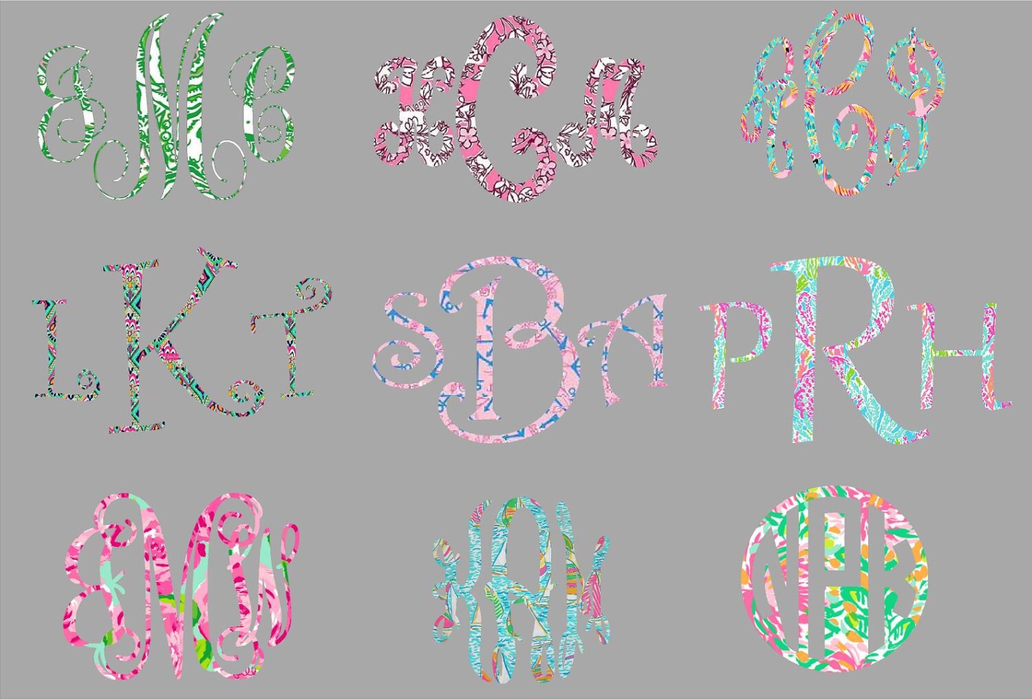 Monogram Decal for Phone Monogram Script Decal Monogram | Etsy