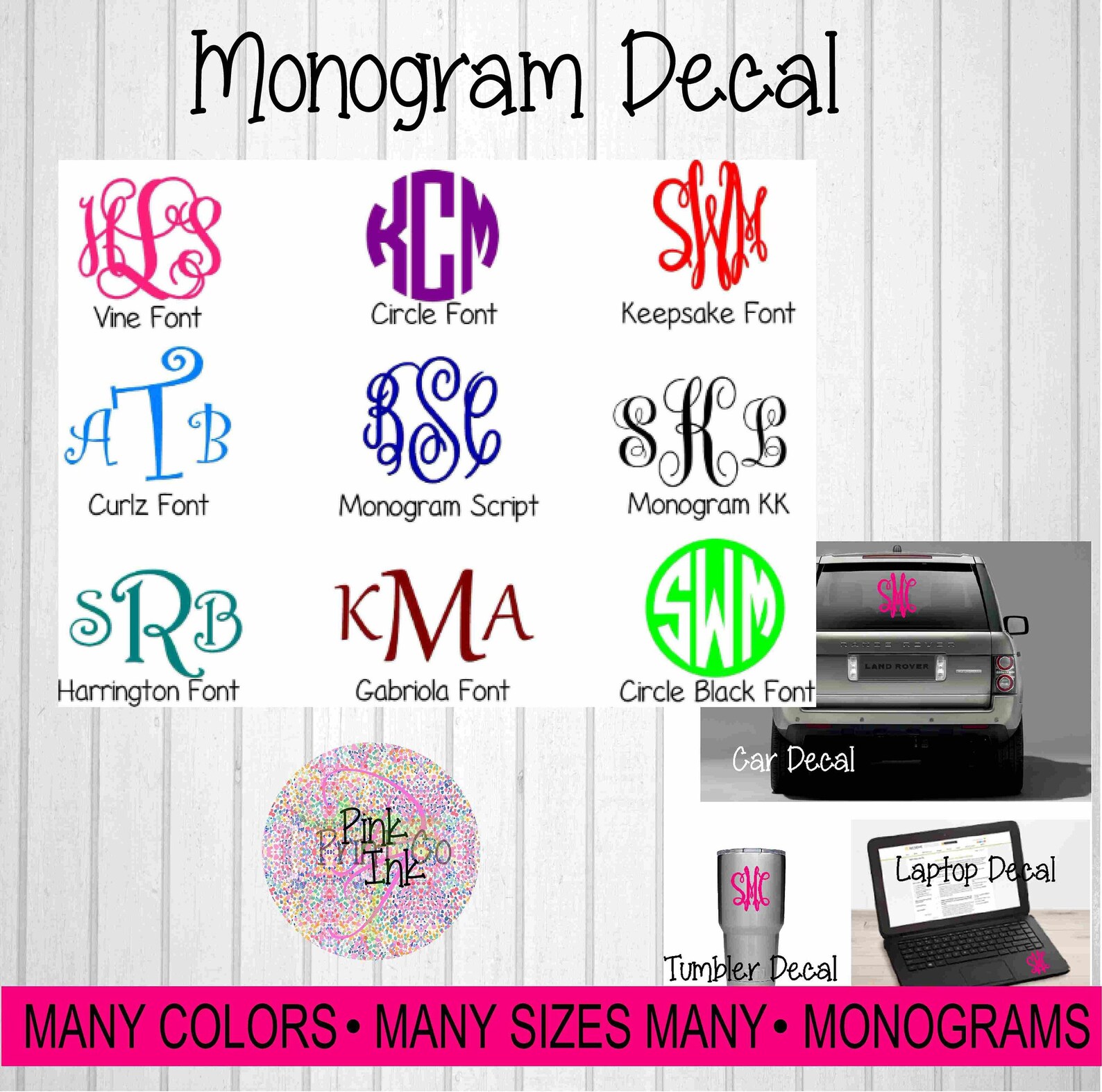 Monogram Car Decal Monogram Decal Car Decal Car Monogram Decal Car ...